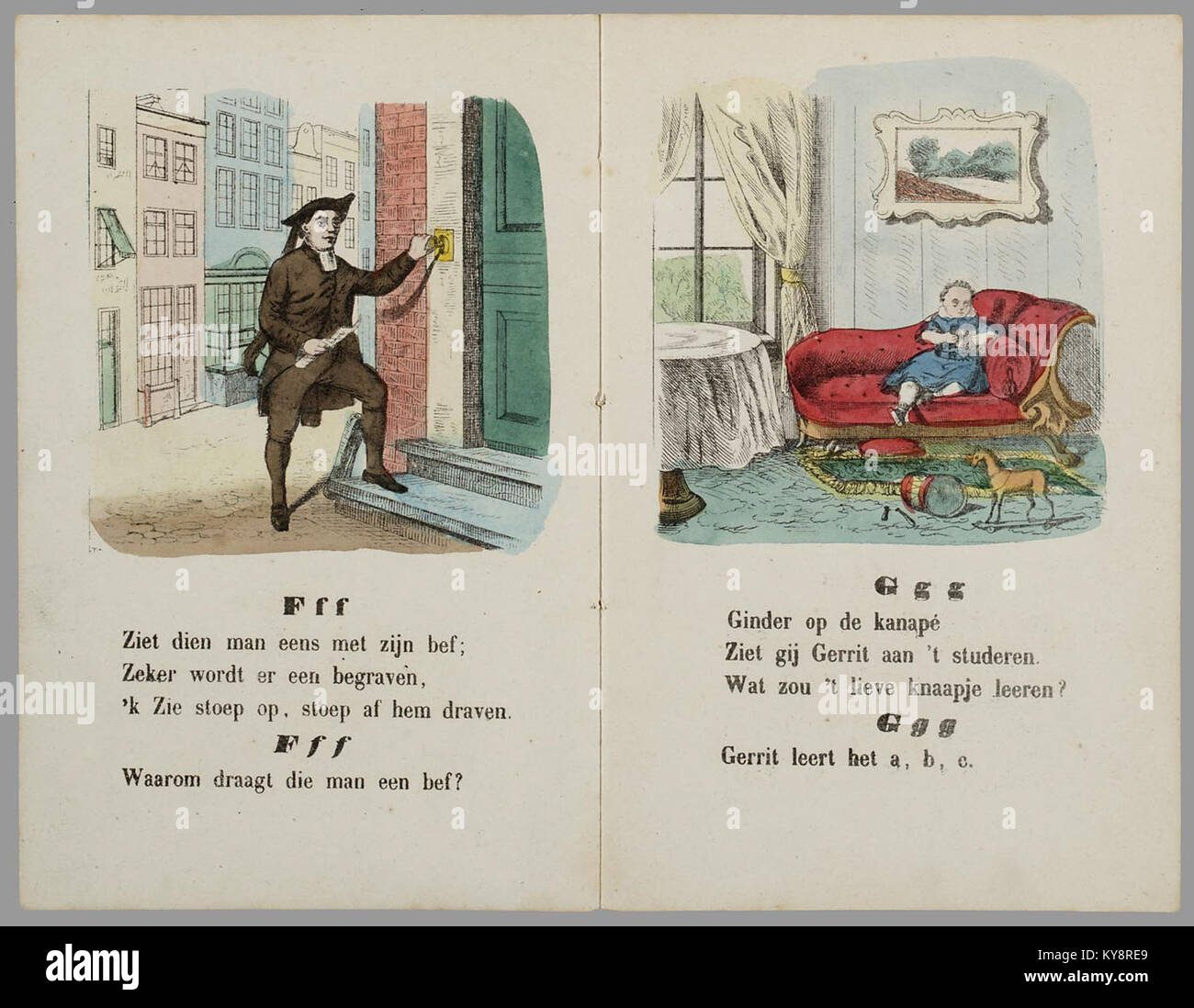 A 1856 edition of the Dutch book 'Nieuw AB boek', featuring an old ...