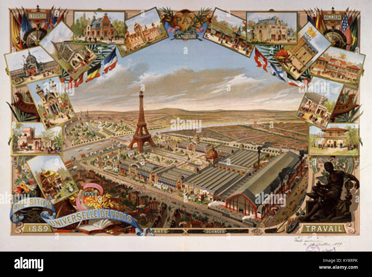 This panoramic view of the 1889 Exposition Universelle in Paris ...