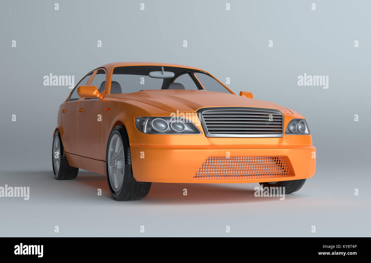 Car on gray studio background Stock Photo - Alamy