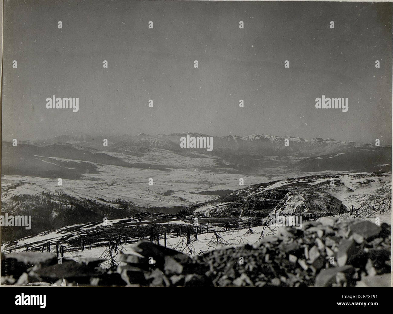 The panorama from the high plains of Asiago, taken from Monte Spil ...