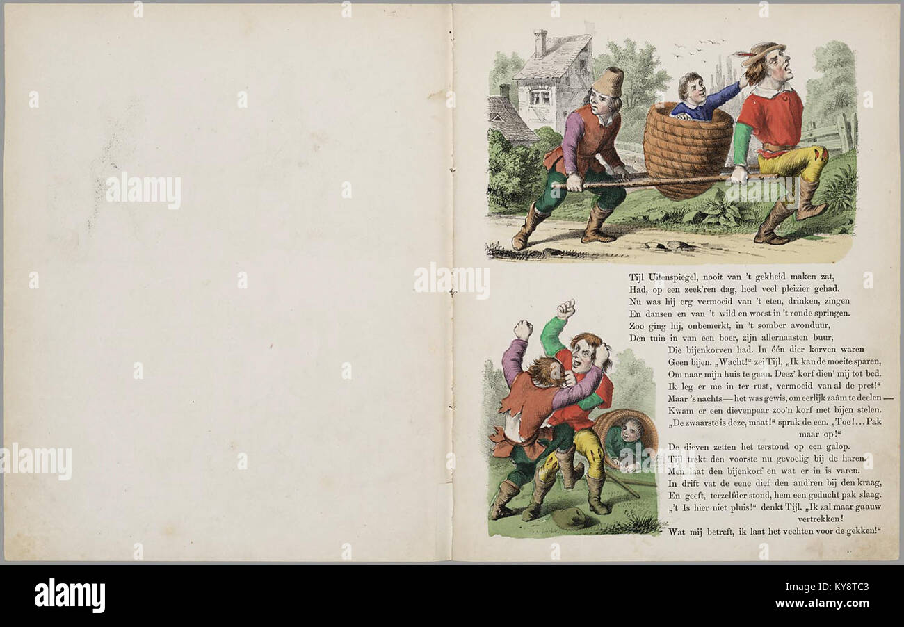 Illustration depicting Tijl Uilenspiegel, a legendary trickster figure ...