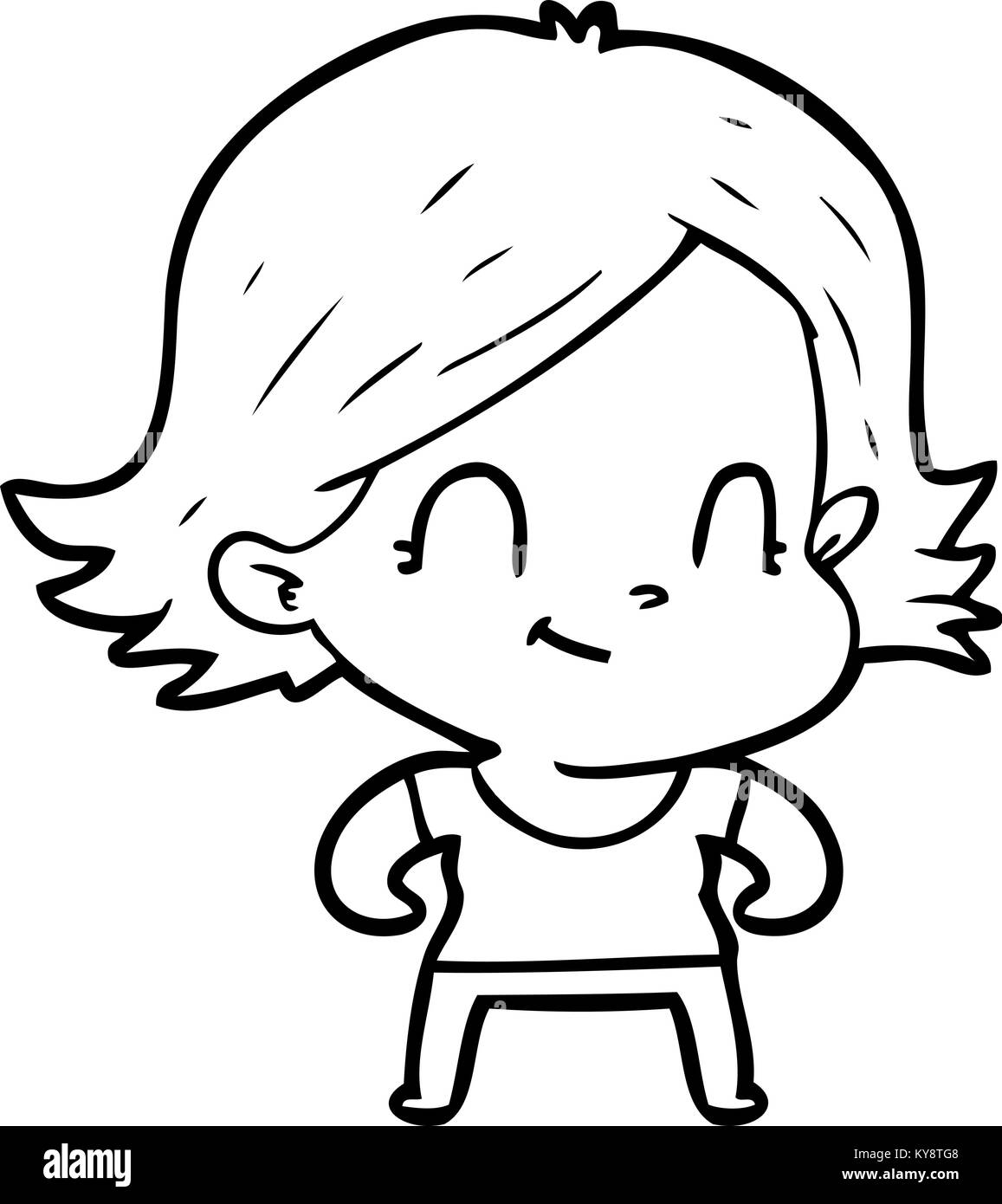 cartoon friendly girl Stock Vector Image & Art - Alamy
