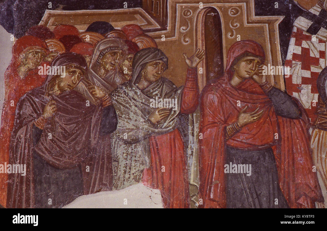 The interior paintings of St. Demetrius Church depict Christian ...
