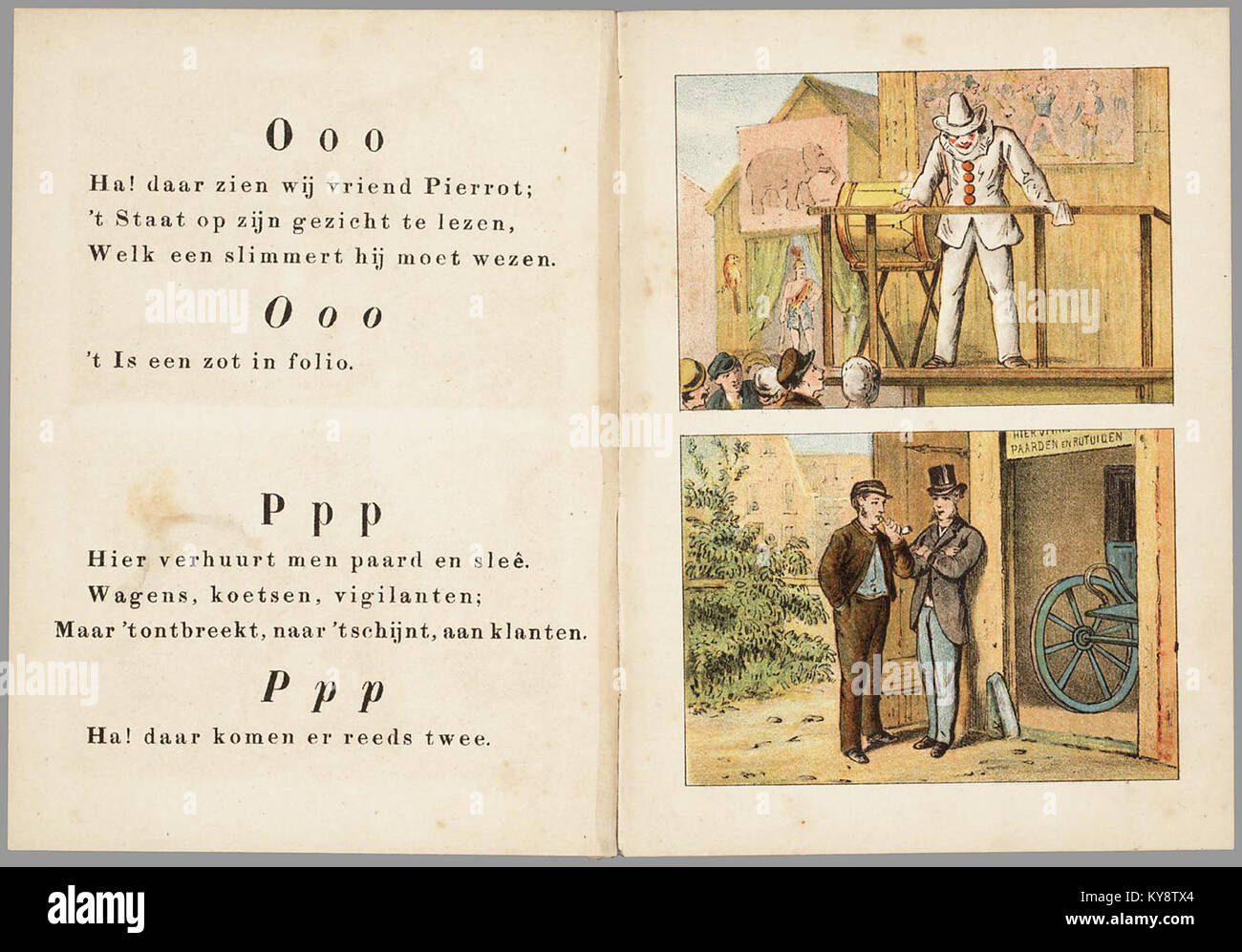 A 19th-century book, titled 'Nieuw AB boek', based on an old rhyme and ...