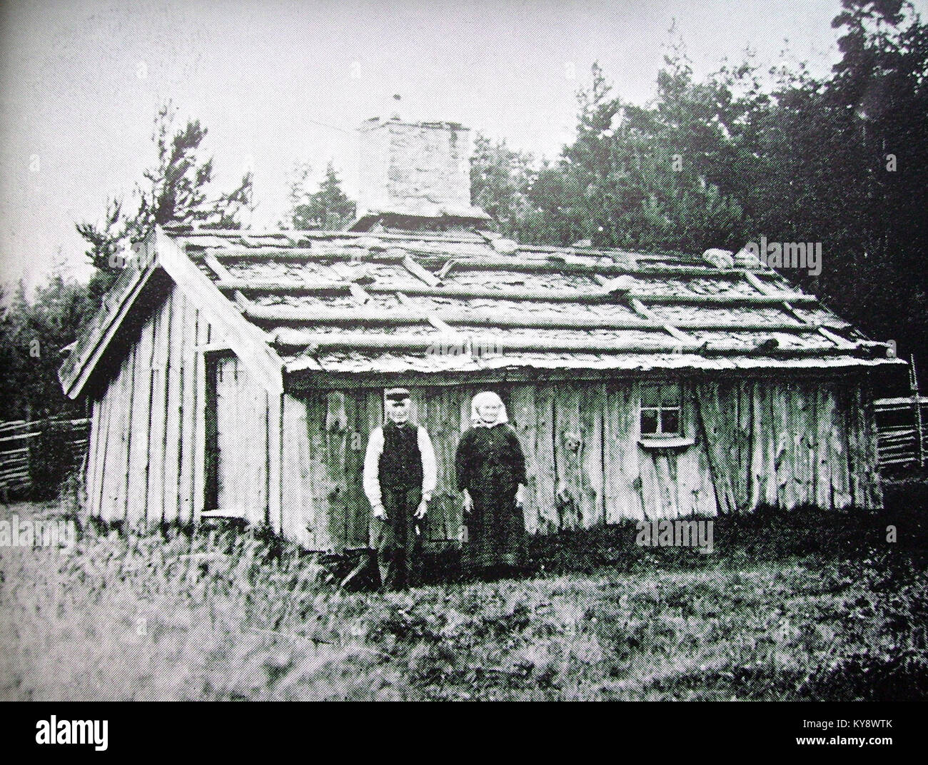 Ryggåsstuga at the Borås museum in Sweden is a traditional wooden ...