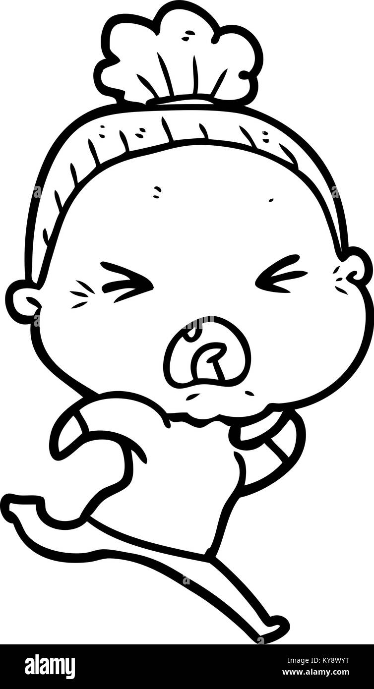 cartoon angry old woman Stock Vector Image & Art - Alamy