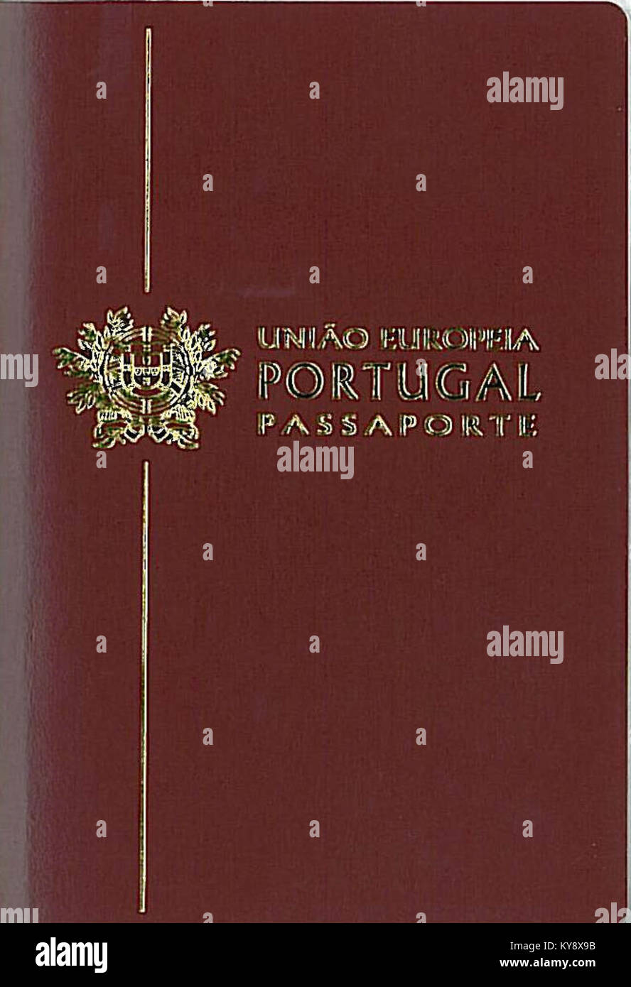 Portuguese passport issued in 2006, featuring the national coat of arms ...