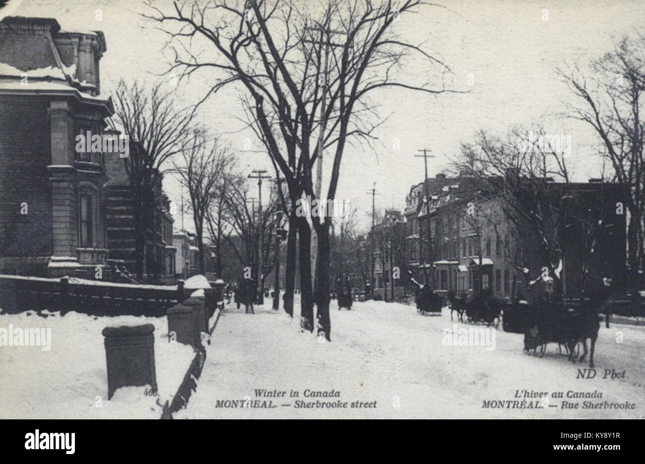 This early 20th-century photograph captures Sherbrooke Street in 1911 ...