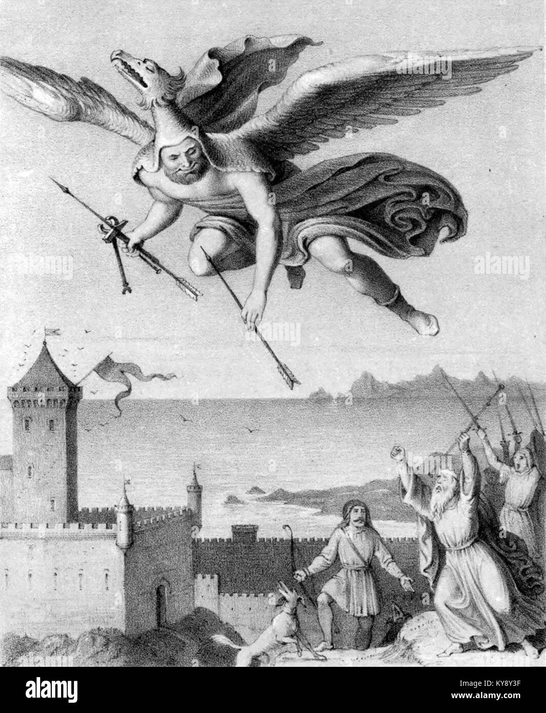Illustration depicting The Heroic Siegfried, a legendary figure from ...