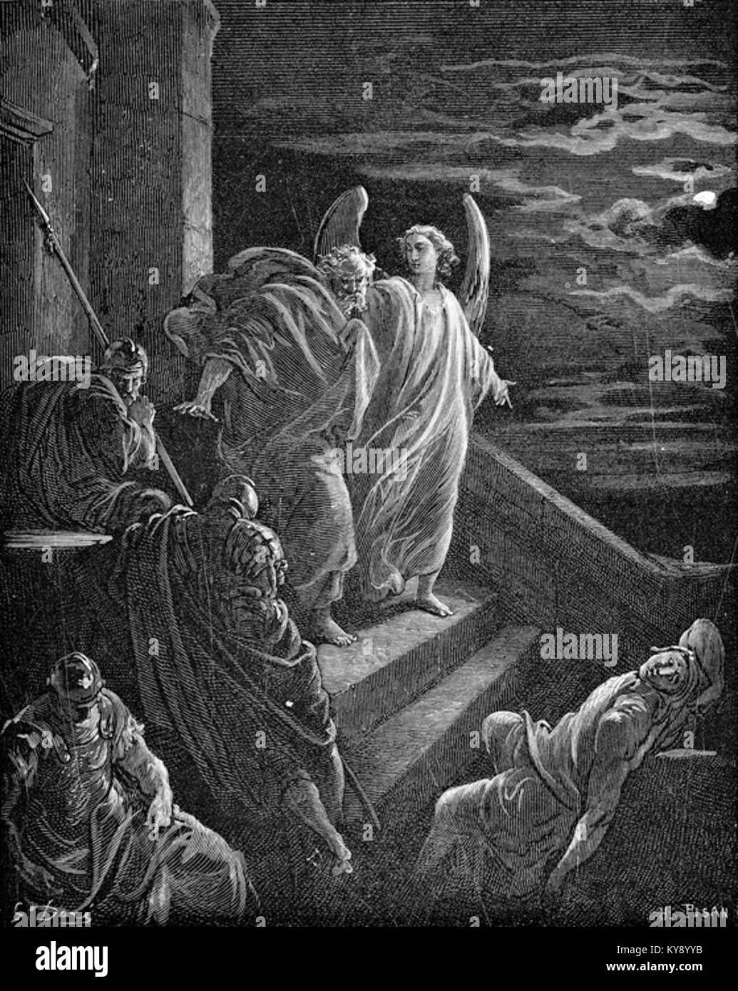 This illustration depicts the biblical story of Peter's miraculous ...