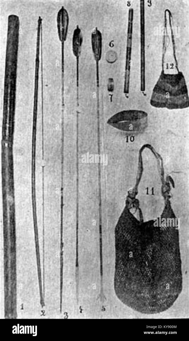 Artifacts from the Botocudo people of the Rio Doce region in Brazil ...