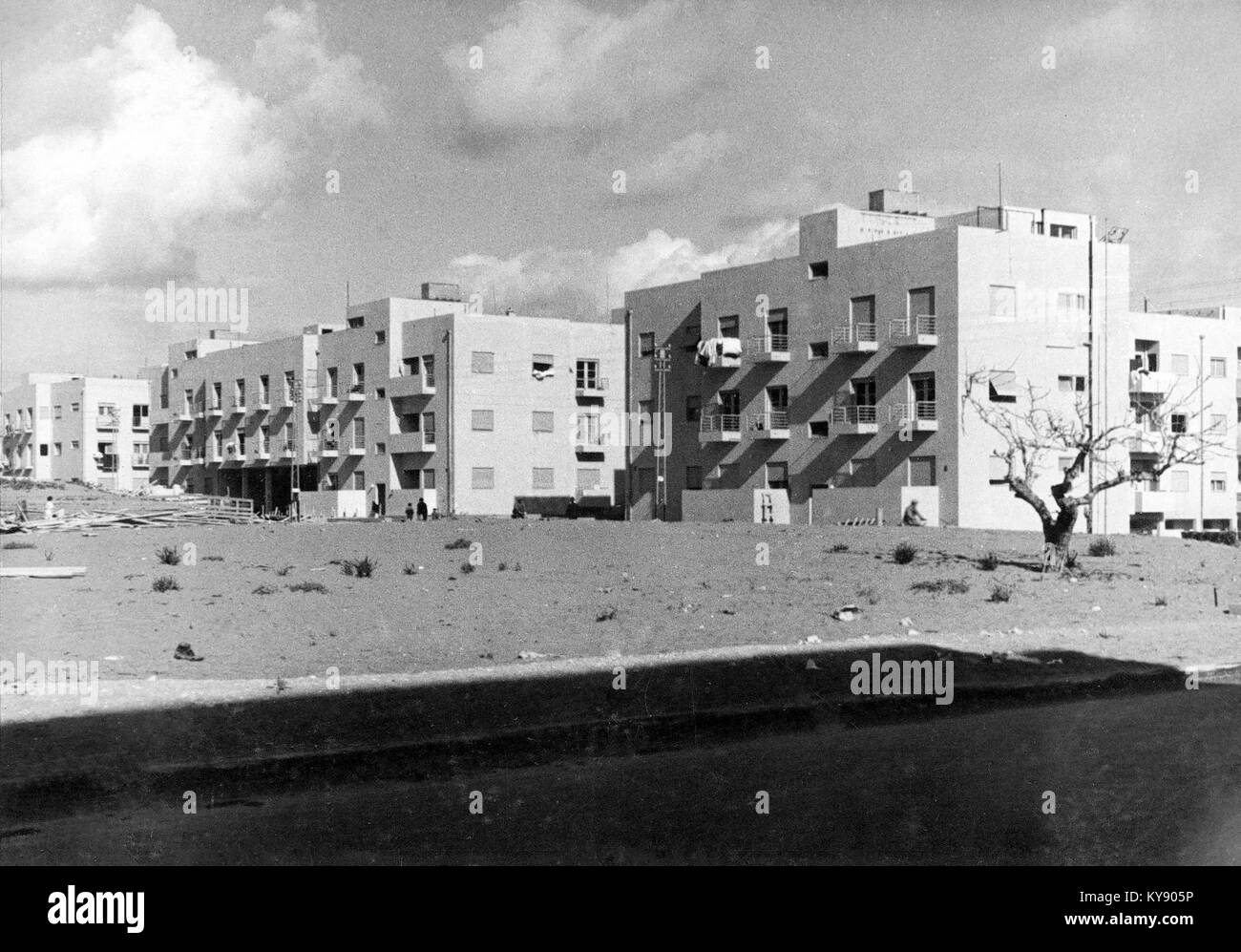 Photograph of newly constructed buildings on Frishman Street, Tel Aviv ...