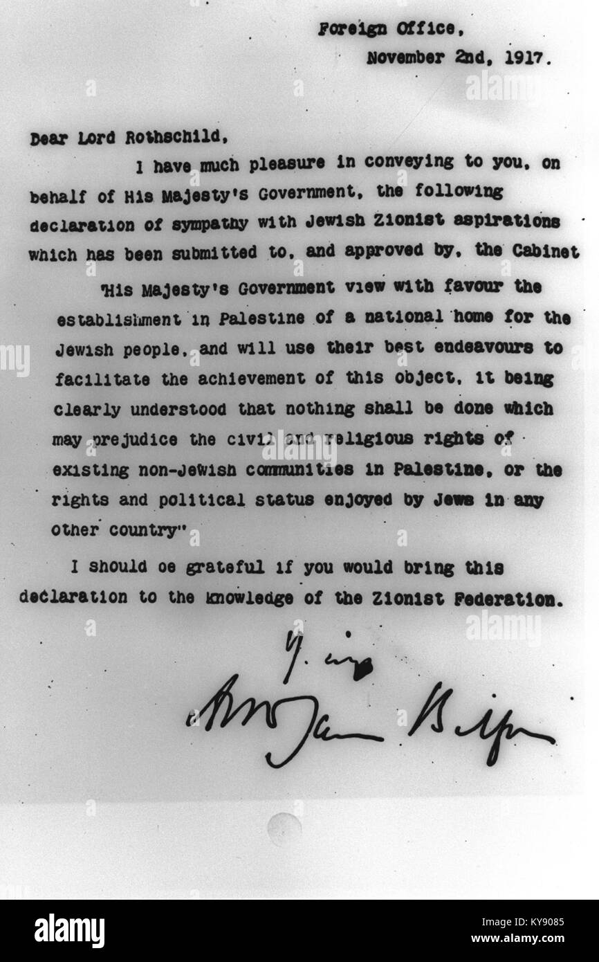 Balfour Declaration High Resolution Stock Photography and Images - Alamy