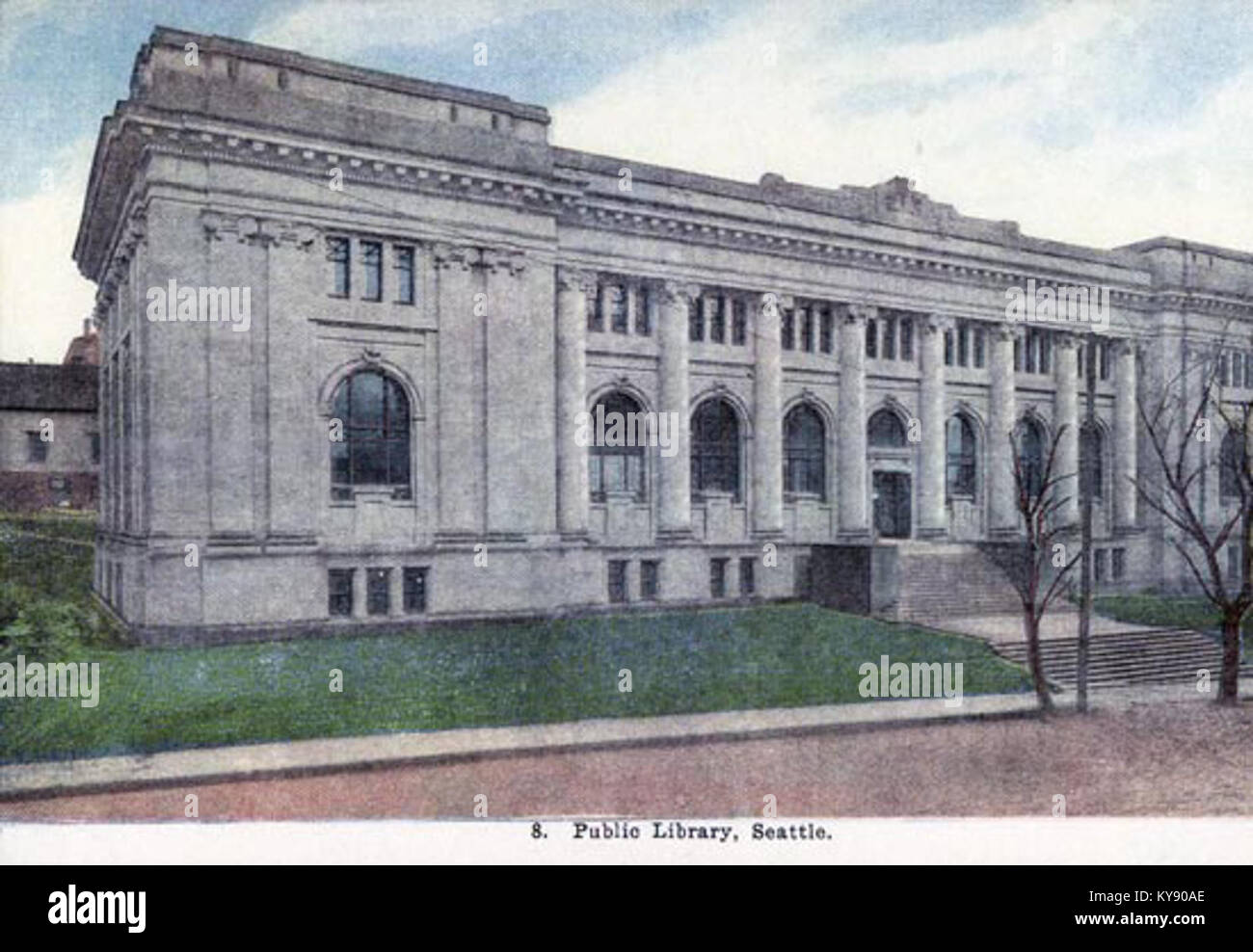 The Seattle Public Library, photographed around 1912, showcases the ...
