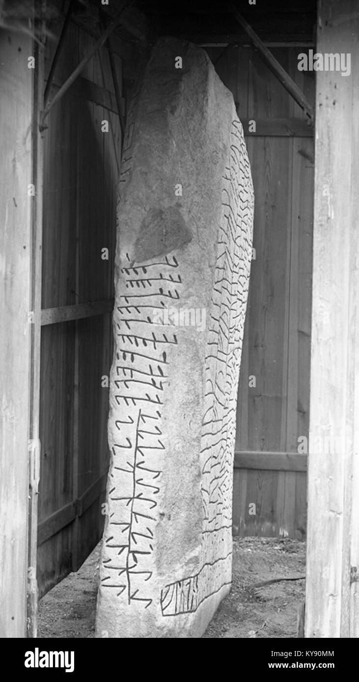 The Rökstenen, or Rök Runestone, is a 9th-century Swedish rune stone ...