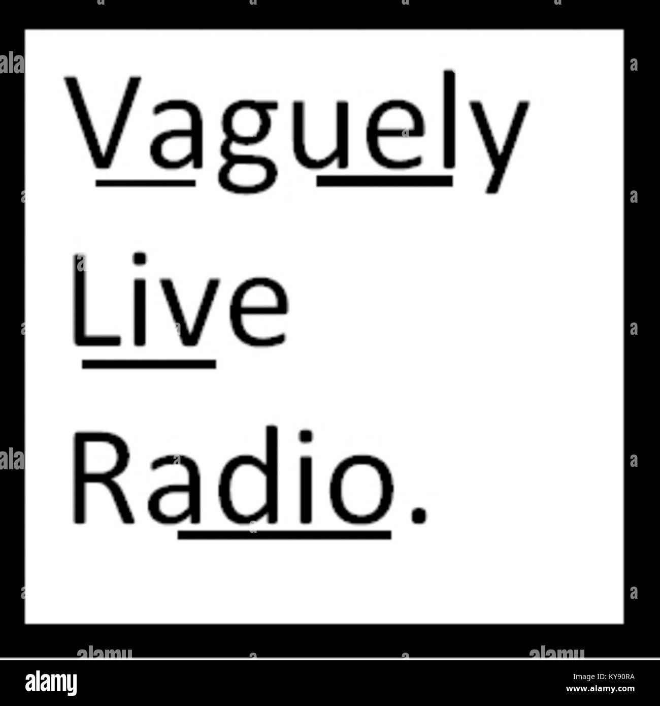 The Vaguely Live Radio (VLR) logo represents the radio station's ...