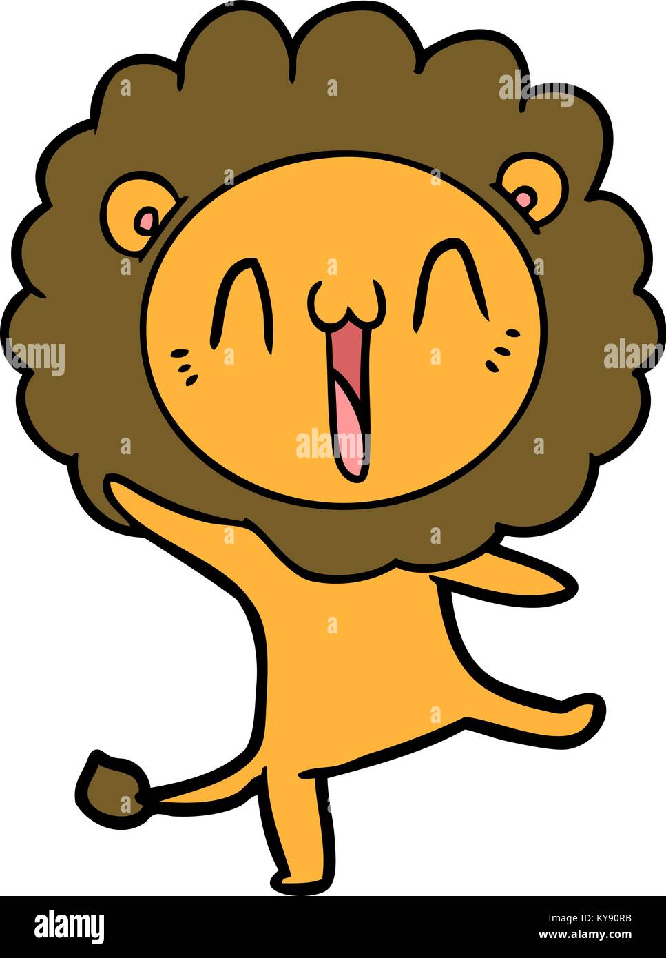 happy cartoon lion Stock Vector Image & Art - Alamy