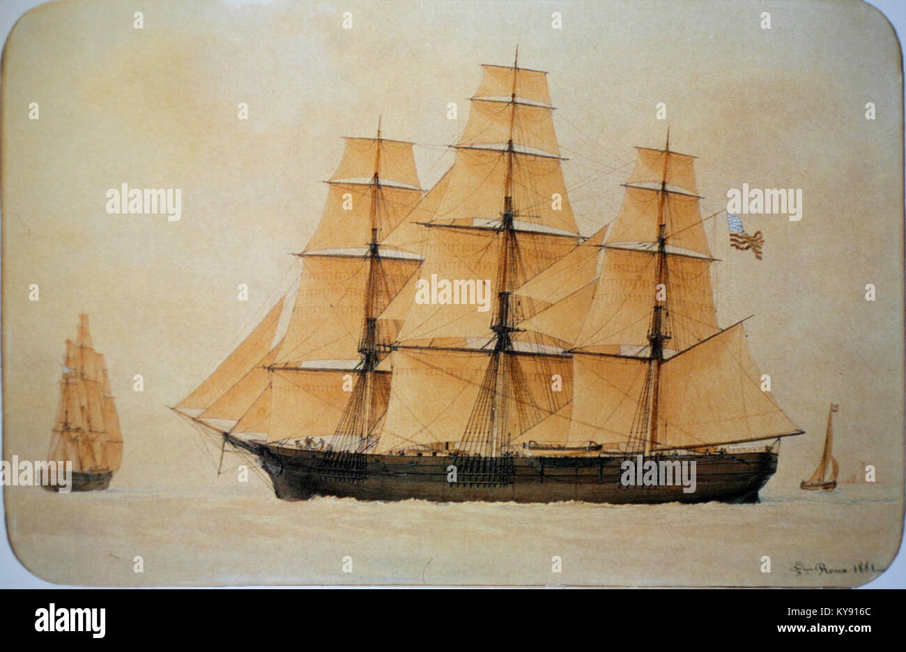 This image depicts the *Queen of Clippers*, a historic ship associated ...