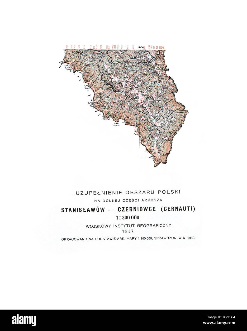 A 1937 operational map of Poland covering the region between ...