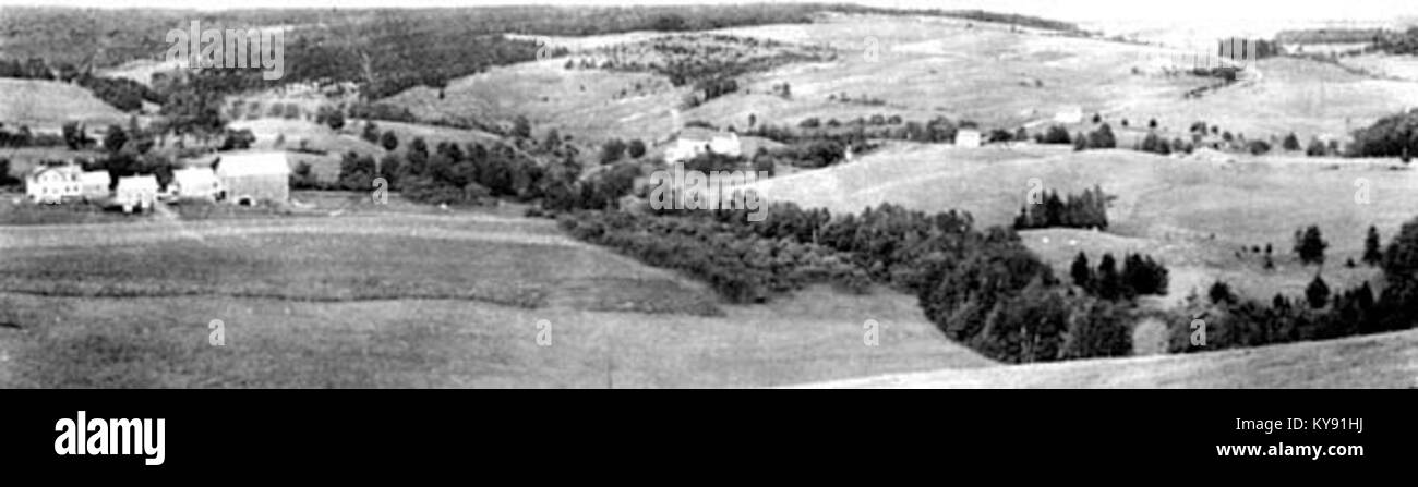 A 1925 photograph showing a view of Mapleton, highlighting the town's ...