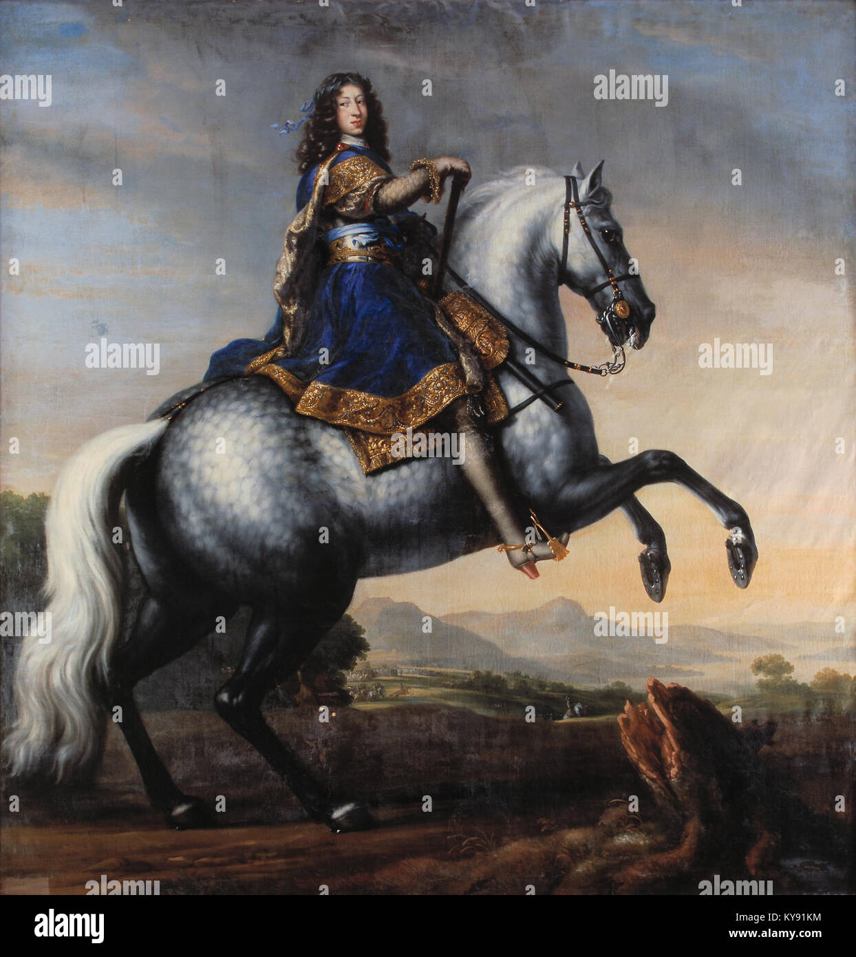 A royal equestrian portrait, displayed at Skokloster Castle, capturing ...