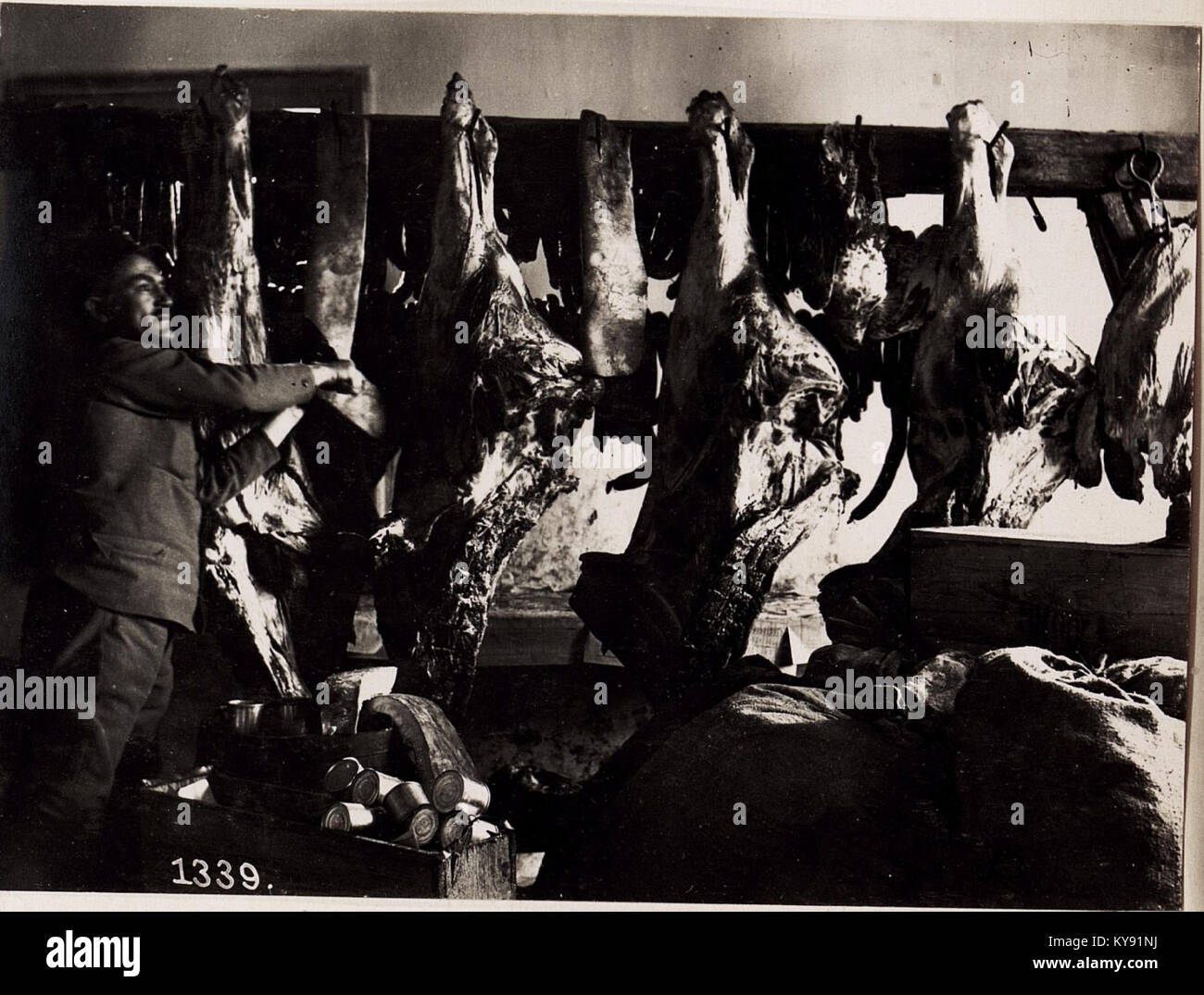 A photograph of the provisioning building of the 4th Army Command ...