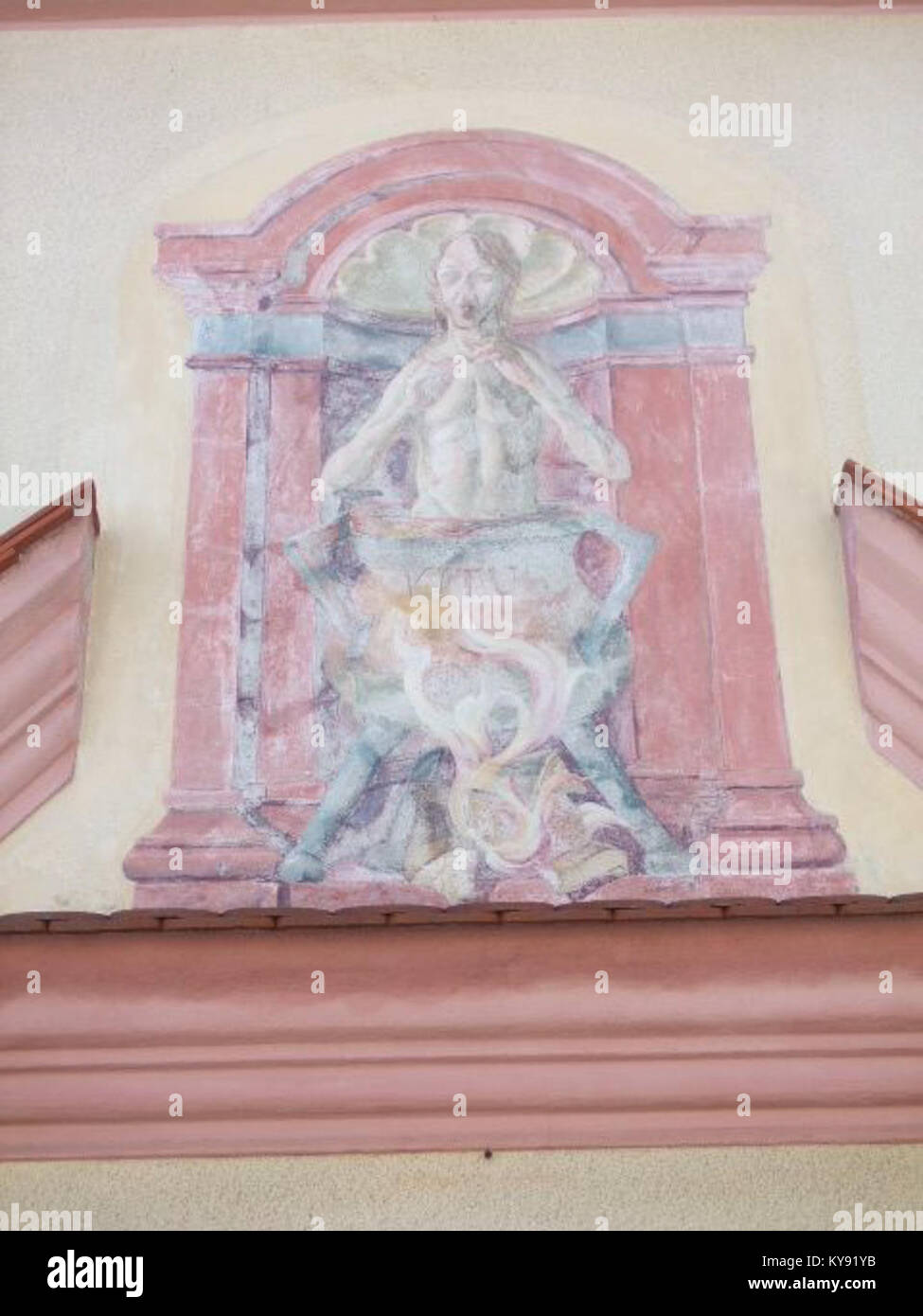 A mural in Rupertshofen depicting Saint Vitus, showcasing religious art ...