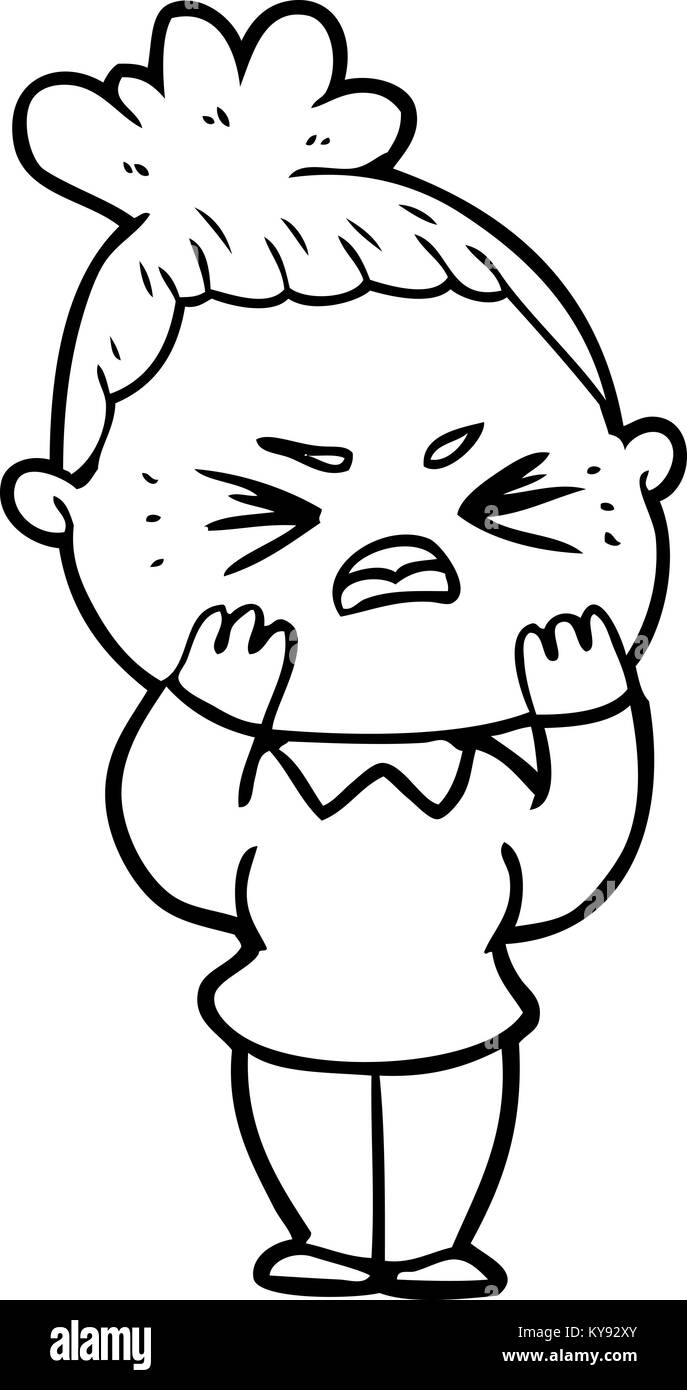 cartoon angry woman Stock Vector Image & Art - Alamy