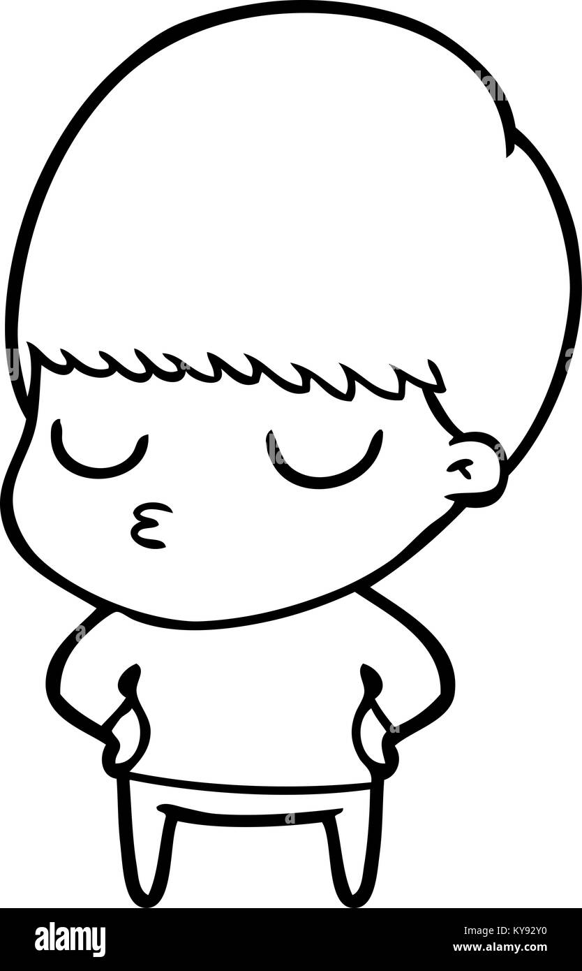 cartoon calm boy Stock Vector Image & Art - Alamy