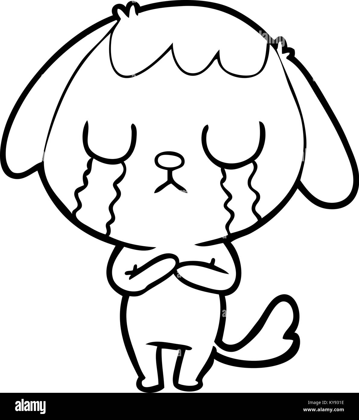 cute cartoon dog crying Stock Vector Image & Art - Alamy
