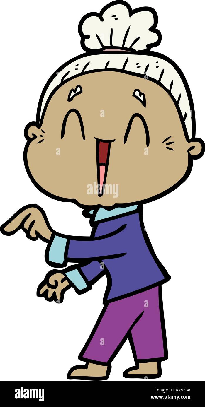cartoon happy old lady Stock Vector Image & Art - Alamy