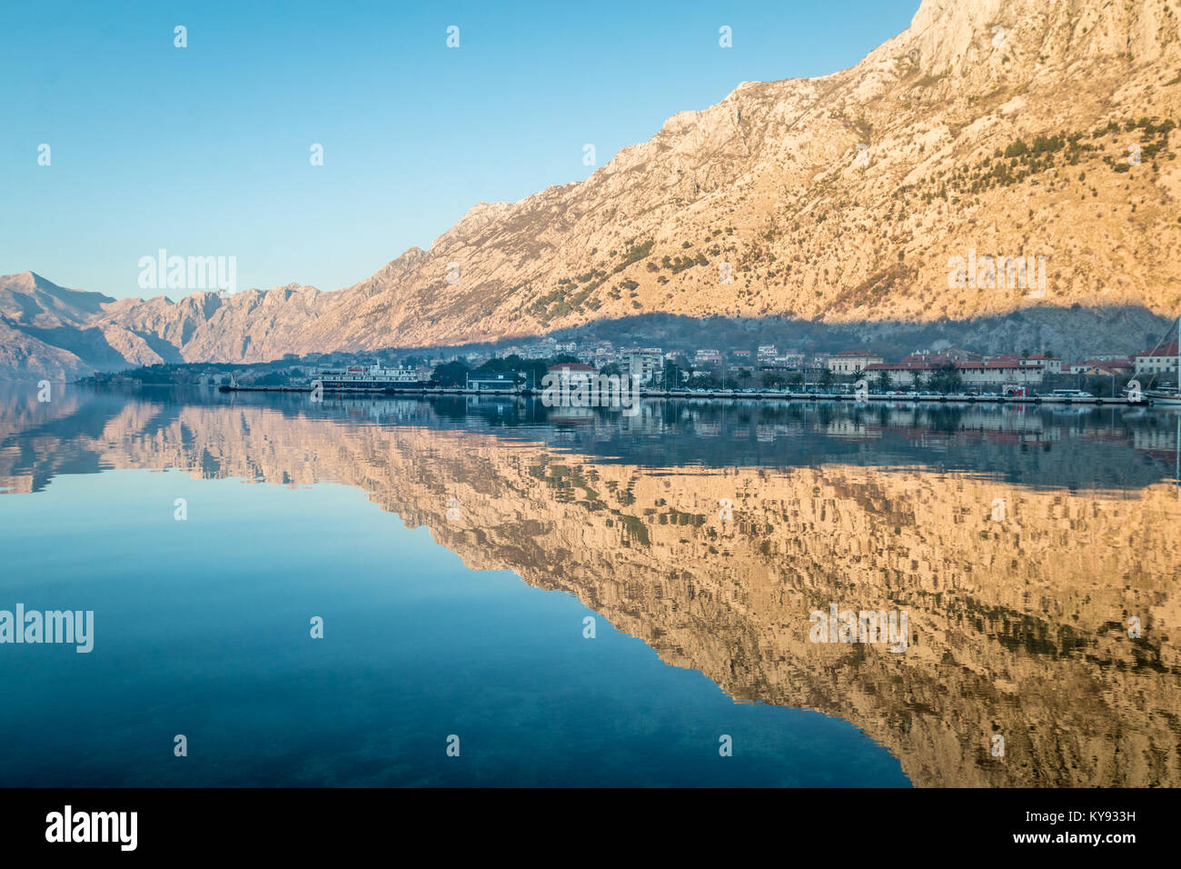 Nice sunset in Bay of Kotor Stock Photo - Alamy