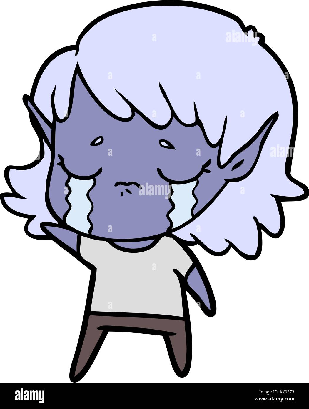 cartoon crying elf girl Stock Vector Image & Art - Alamy