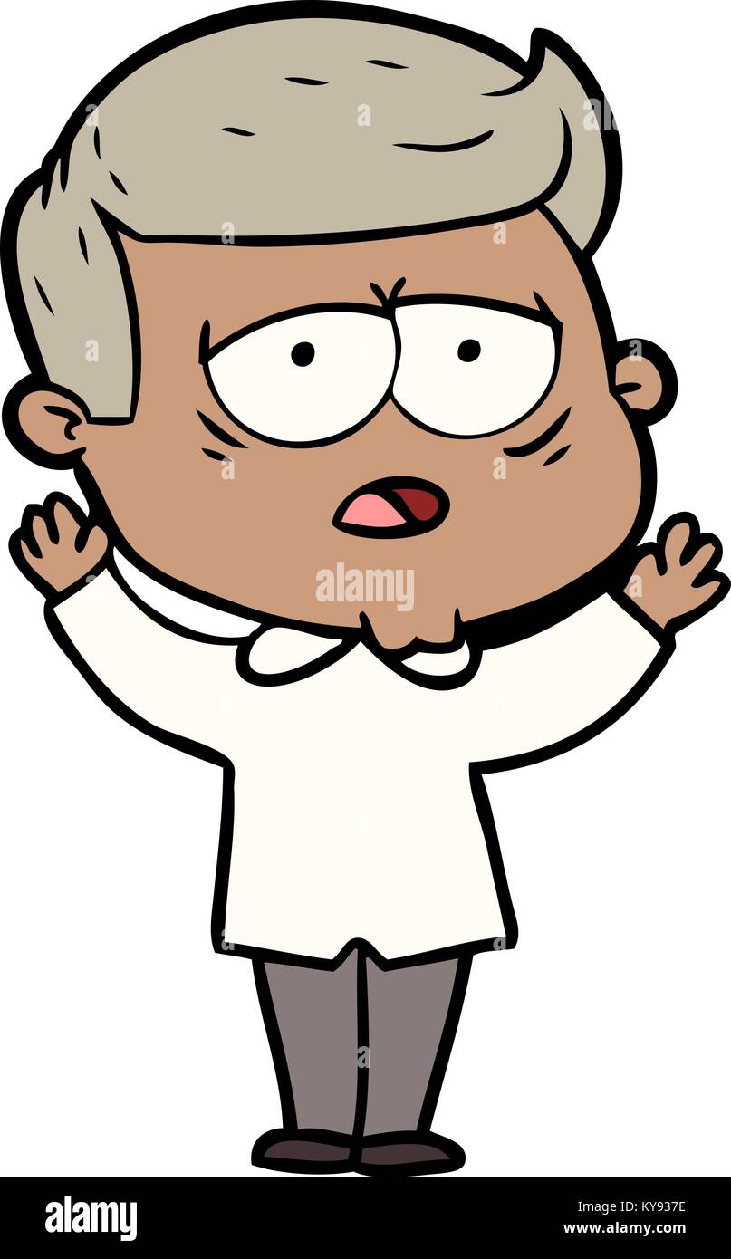 cartoon tired man Stock Vector Image & Art - Alamy