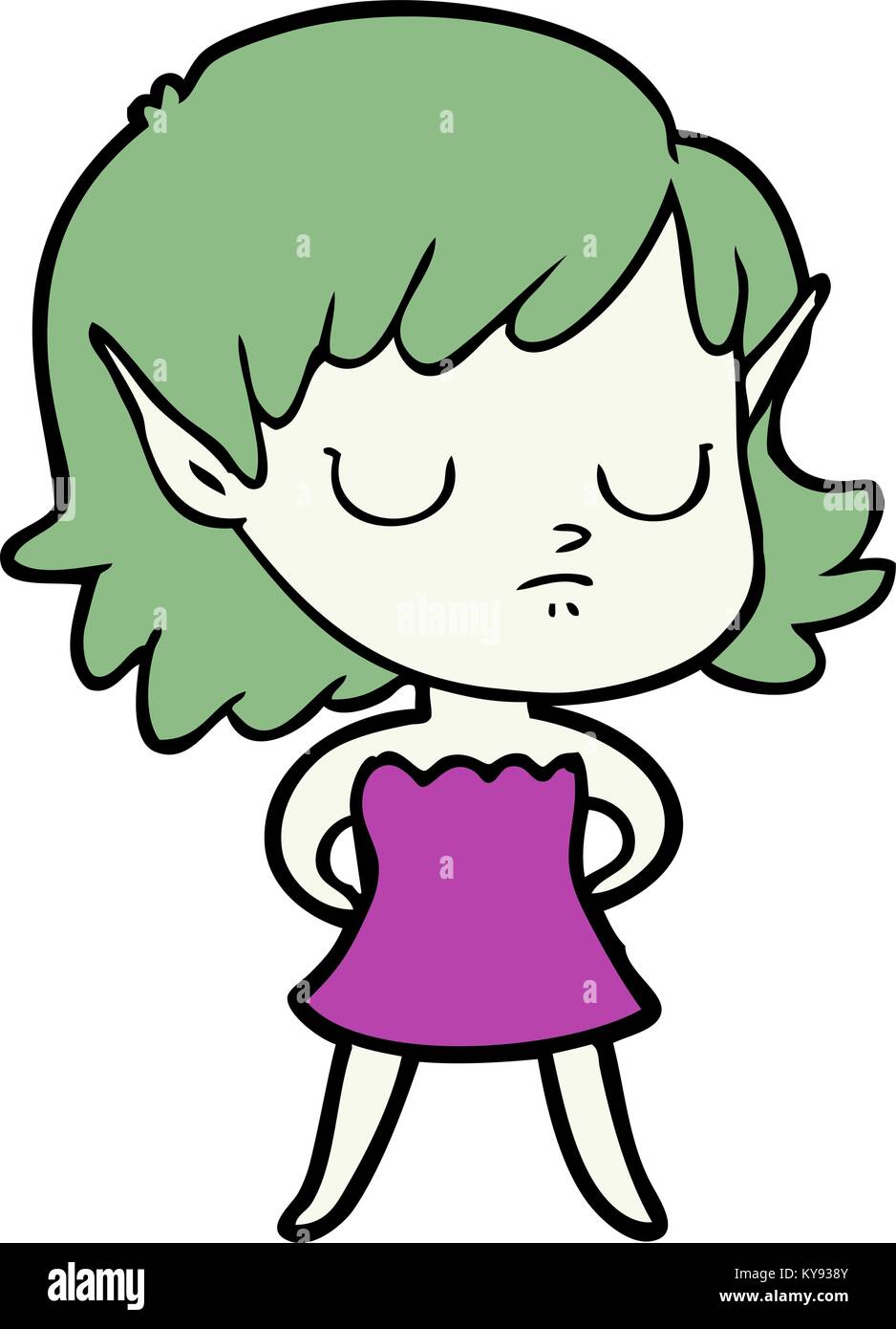 cartoon elf girl Stock Vector Image & Art - Alamy