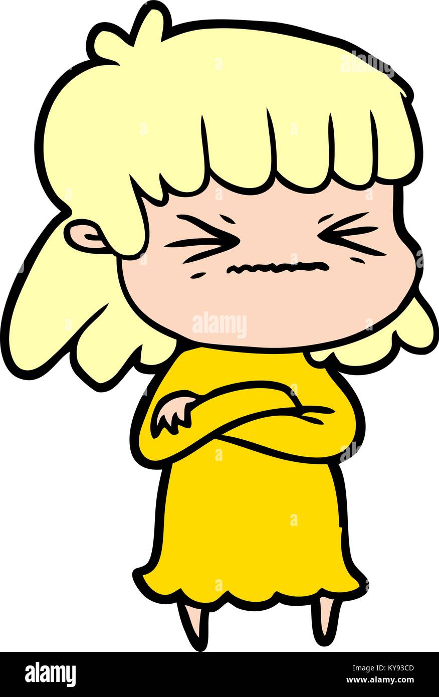 cartoon angry girl Stock Vector Image & Art - Alamy