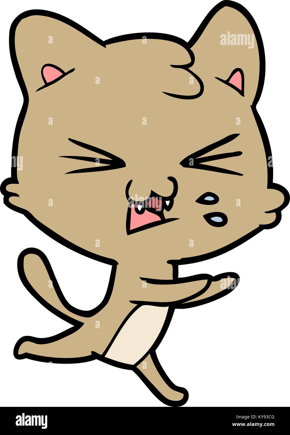 cartoon cat hissing Stock Vector Image & Art - Alamy