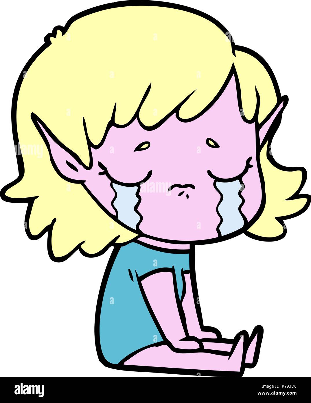 cartoon crying elf girl Stock Vector Image & Art - Alamy