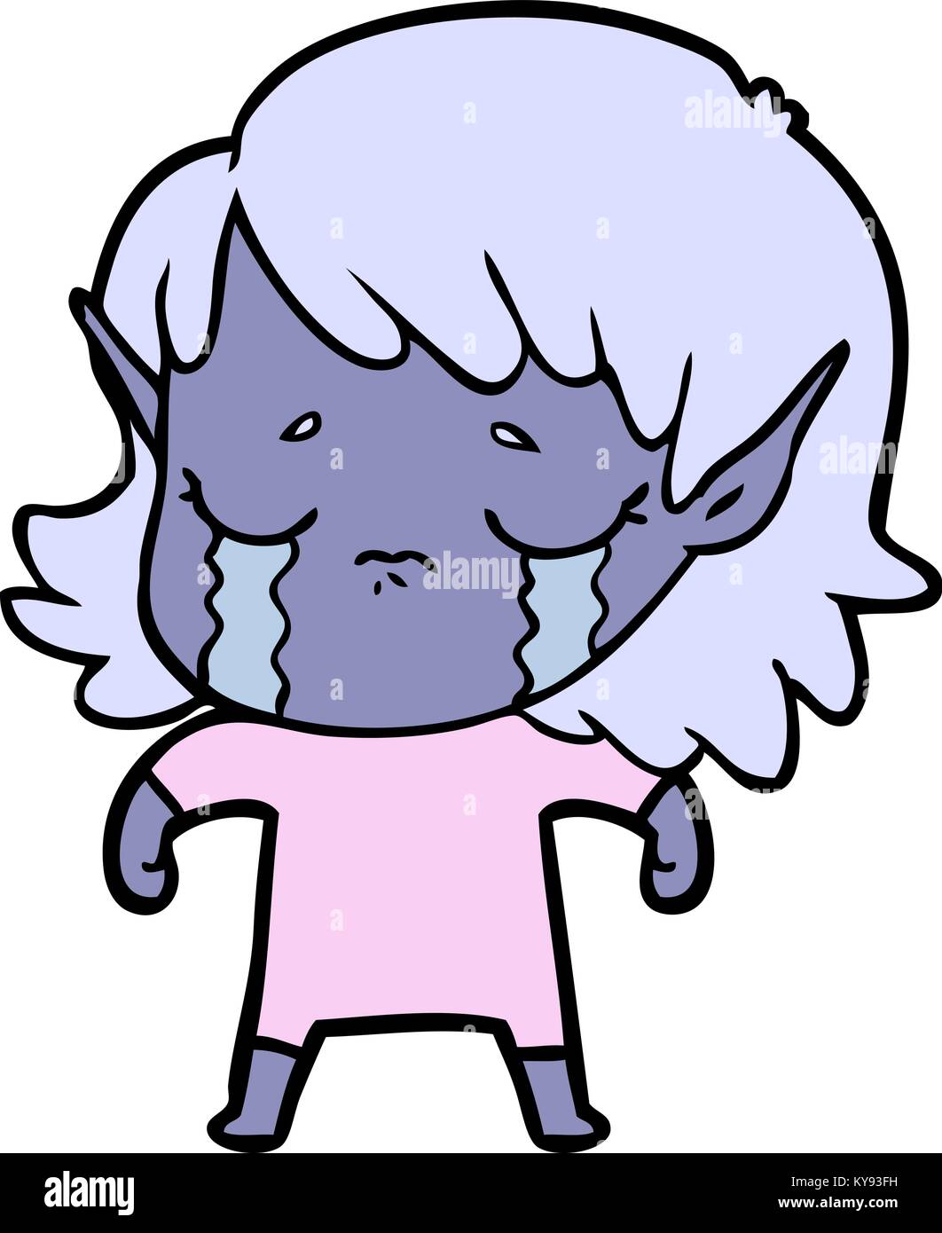 cartoon crying elf girl Stock Vector Image & Art - Alamy