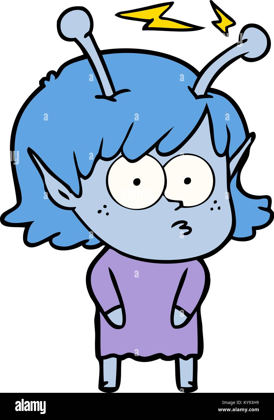 cartoon alien girl Stock Vector Image & Art - Alamy