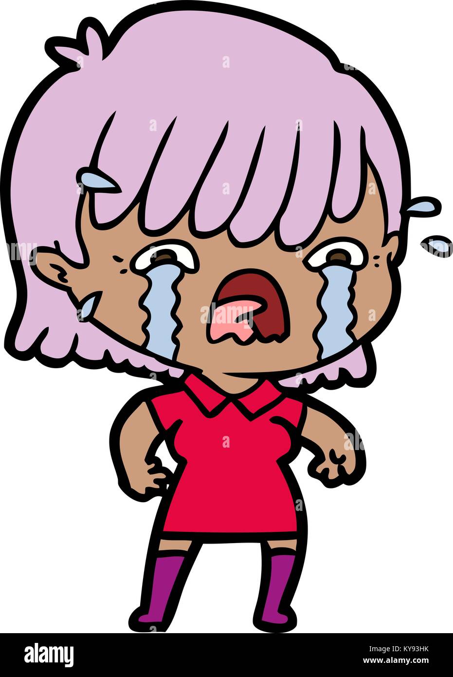 cartoon girl crying Stock Vector Image & Art - Alamy