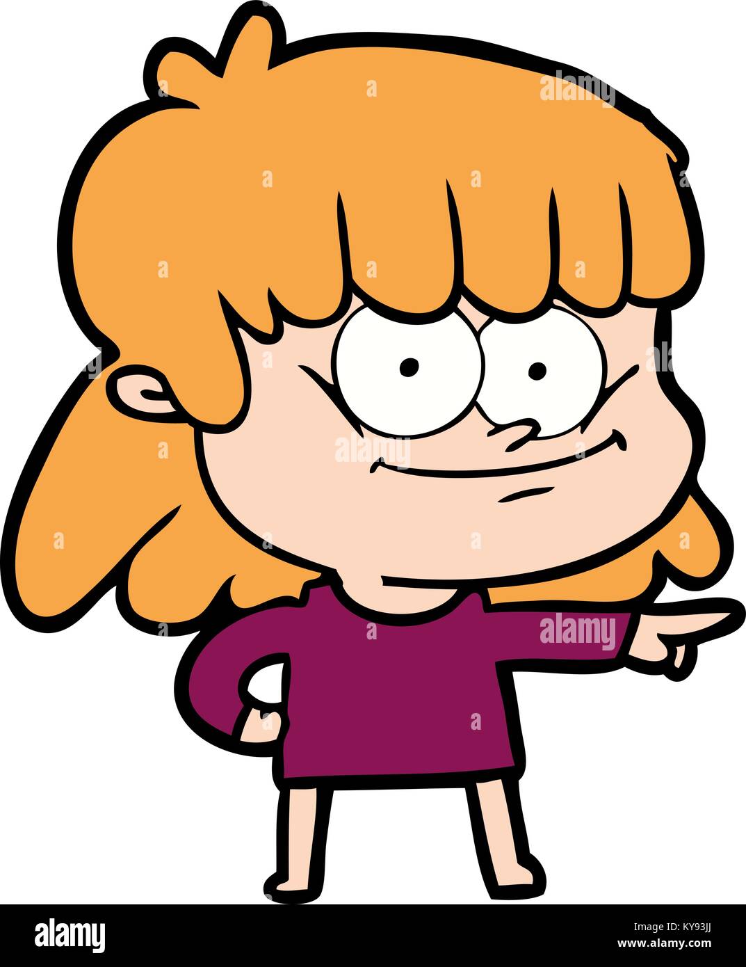 Cartoon Girl Smiling Stock Vector Image And Art Alamy
