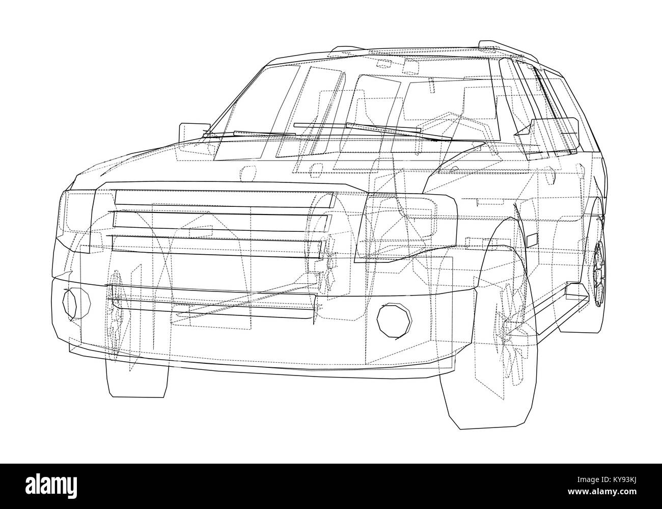 Car SUV drawing outline. Vector Stock Vector Image & Art - Alamy