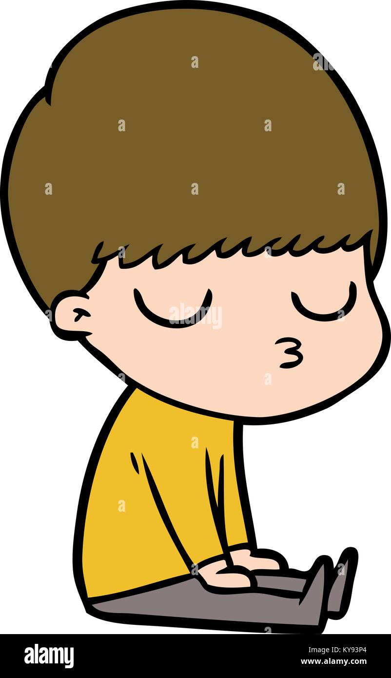 cartoon calm boy Stock Vector Image & Art - Alamy