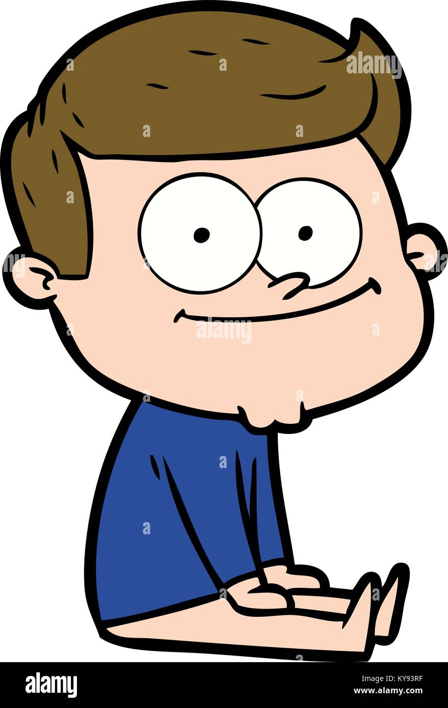 cartoon happy man sitting Stock Vector Image & Art - Alamy