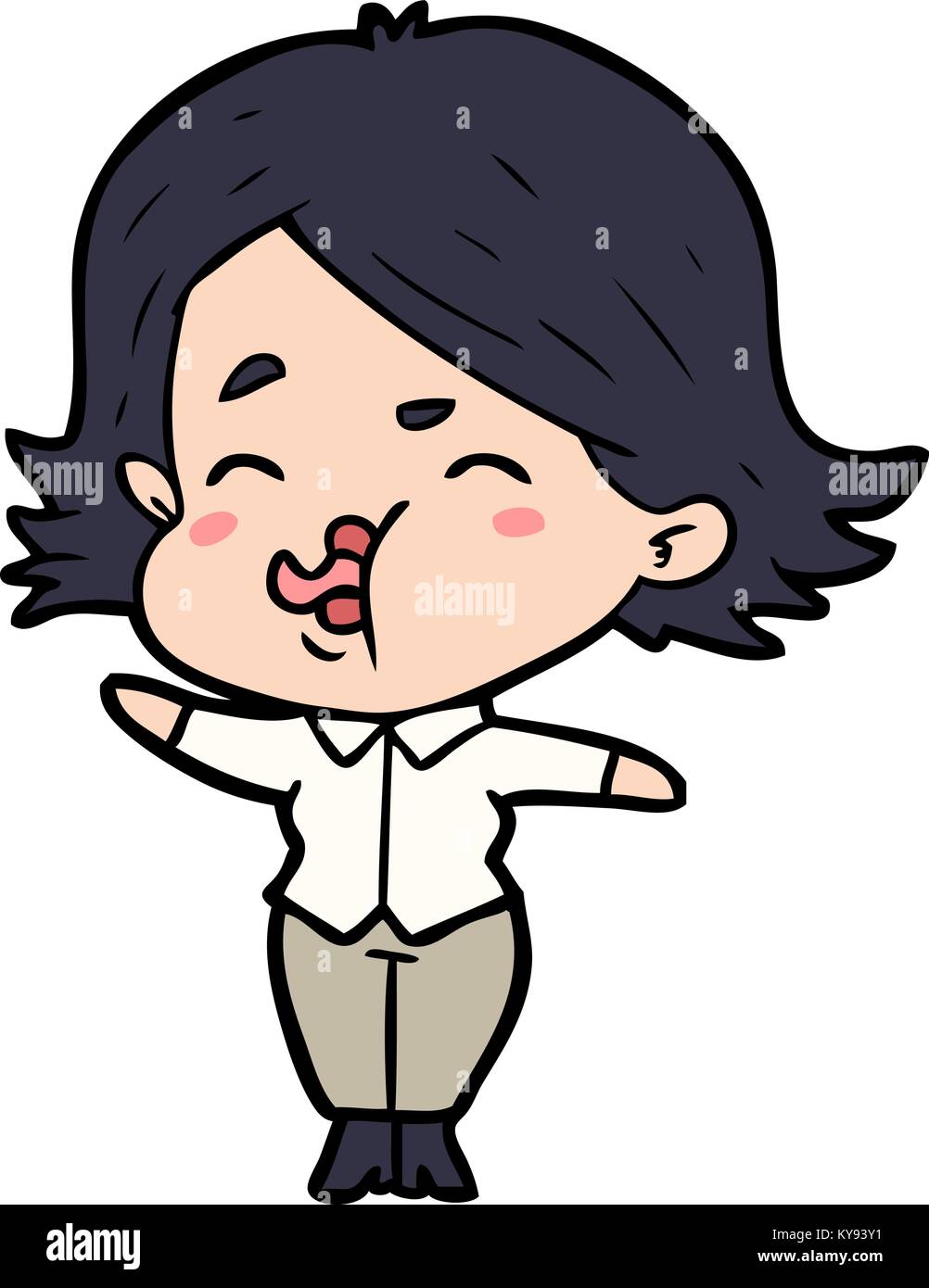 cartoon girl pulling face Stock Vector Image & Art - Alamy