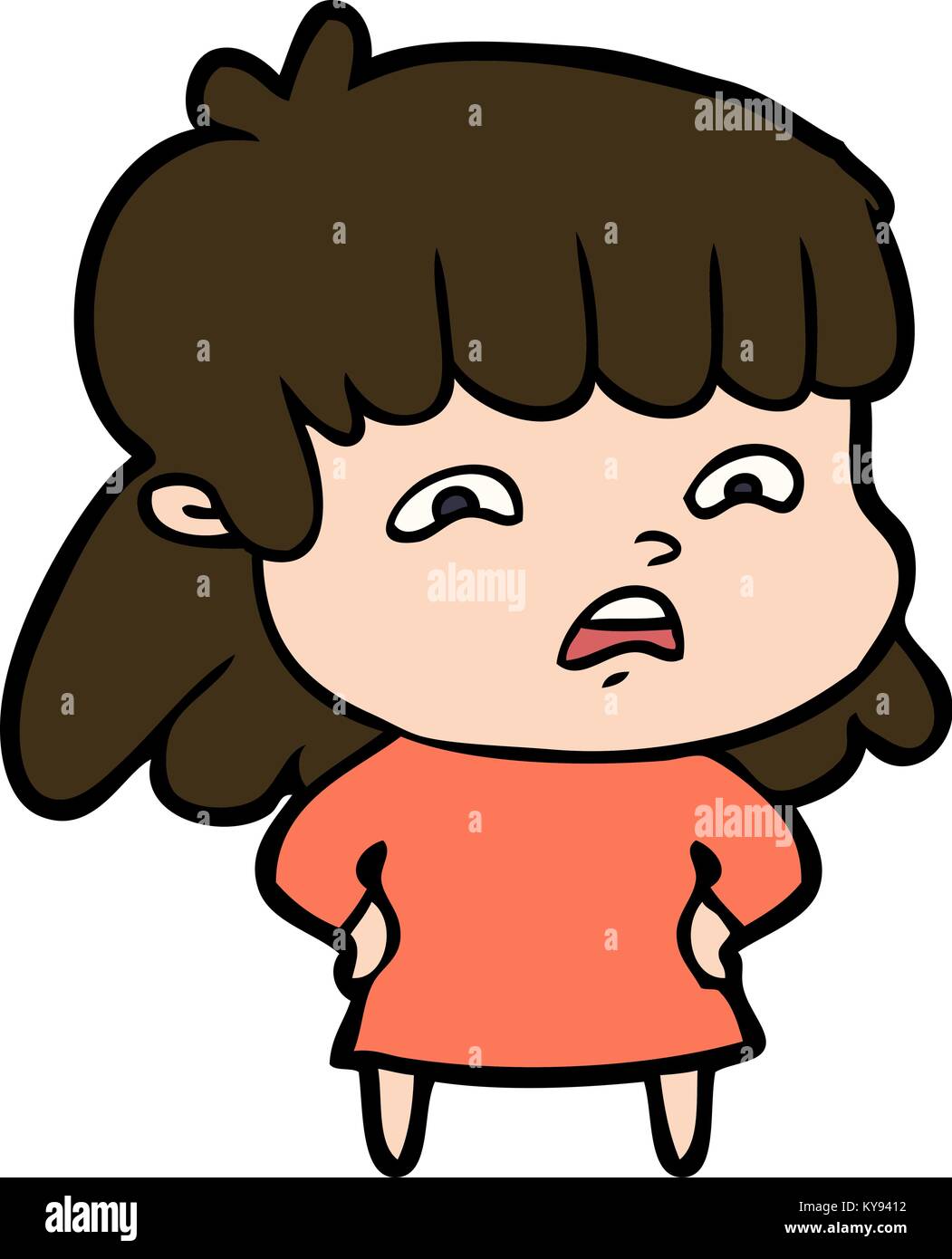 cartoon worried woman Stock Vector Image & Art - Alamy