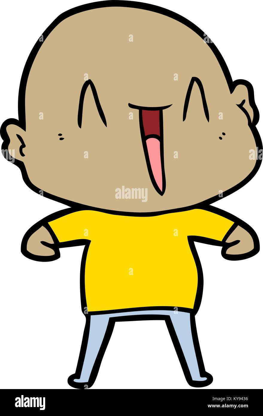 happy cartoon bald man Stock Vector Image & Art - Alamy