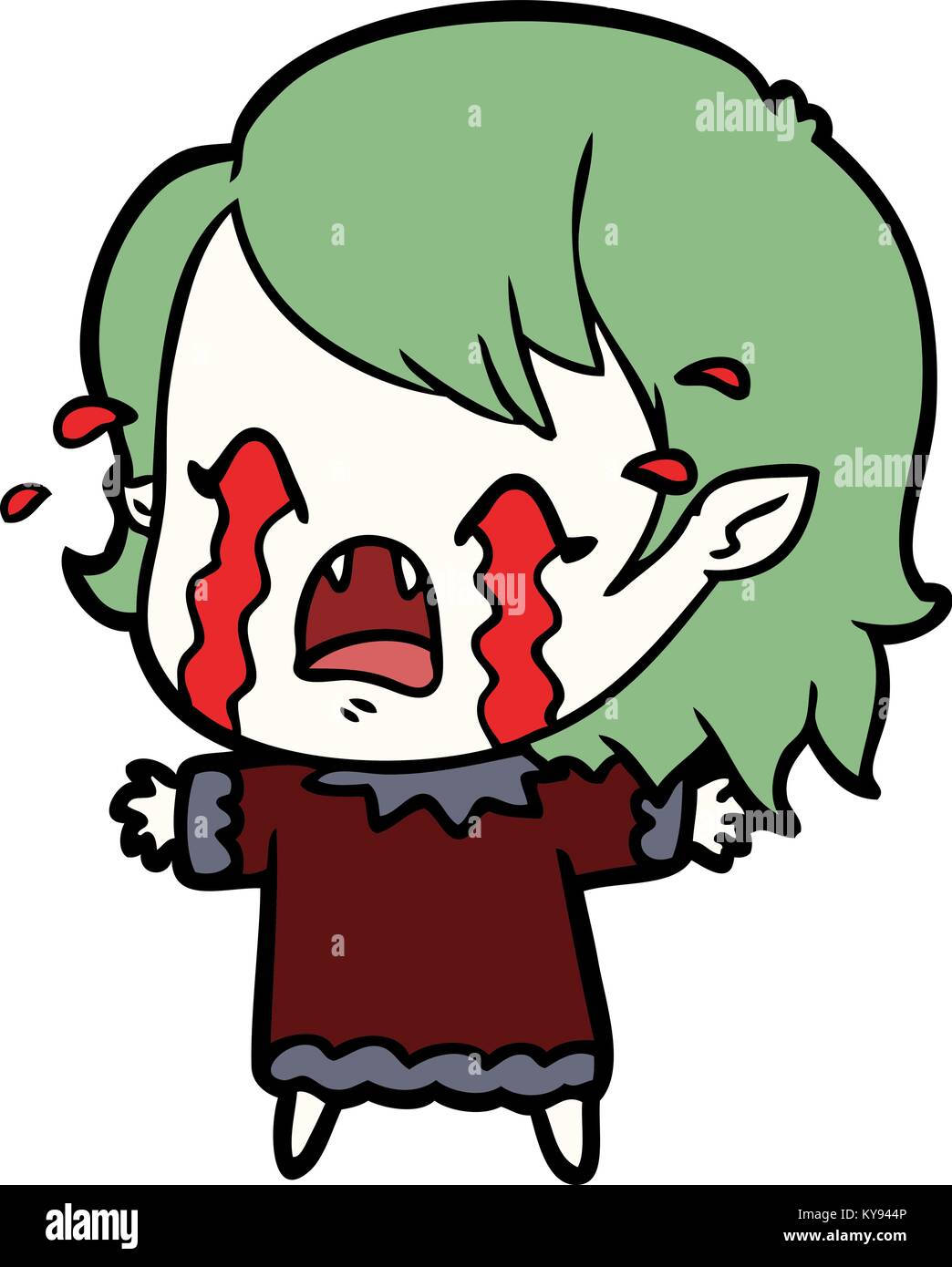 cartoon crying vampire girl Stock Vector Image & Art - Alamy
