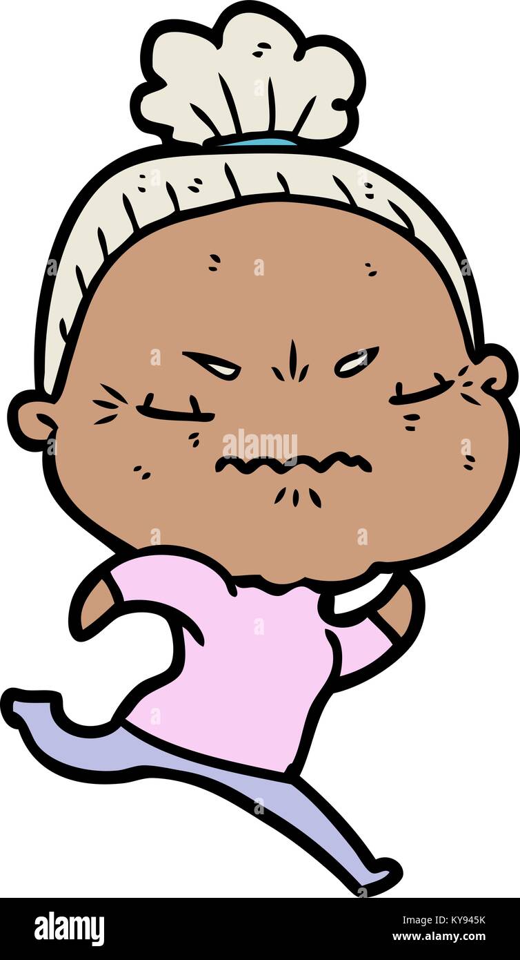 cartoon annoyed old lady Stock Vector Image & Art - Alamy